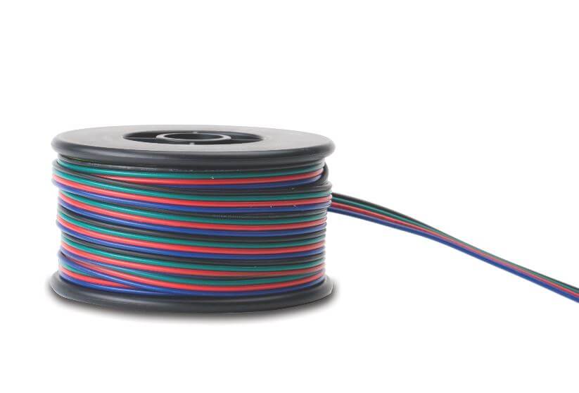 LED Lighting Supplies | 18 Gauge 4 Conductor Wire RGB | Lumilum