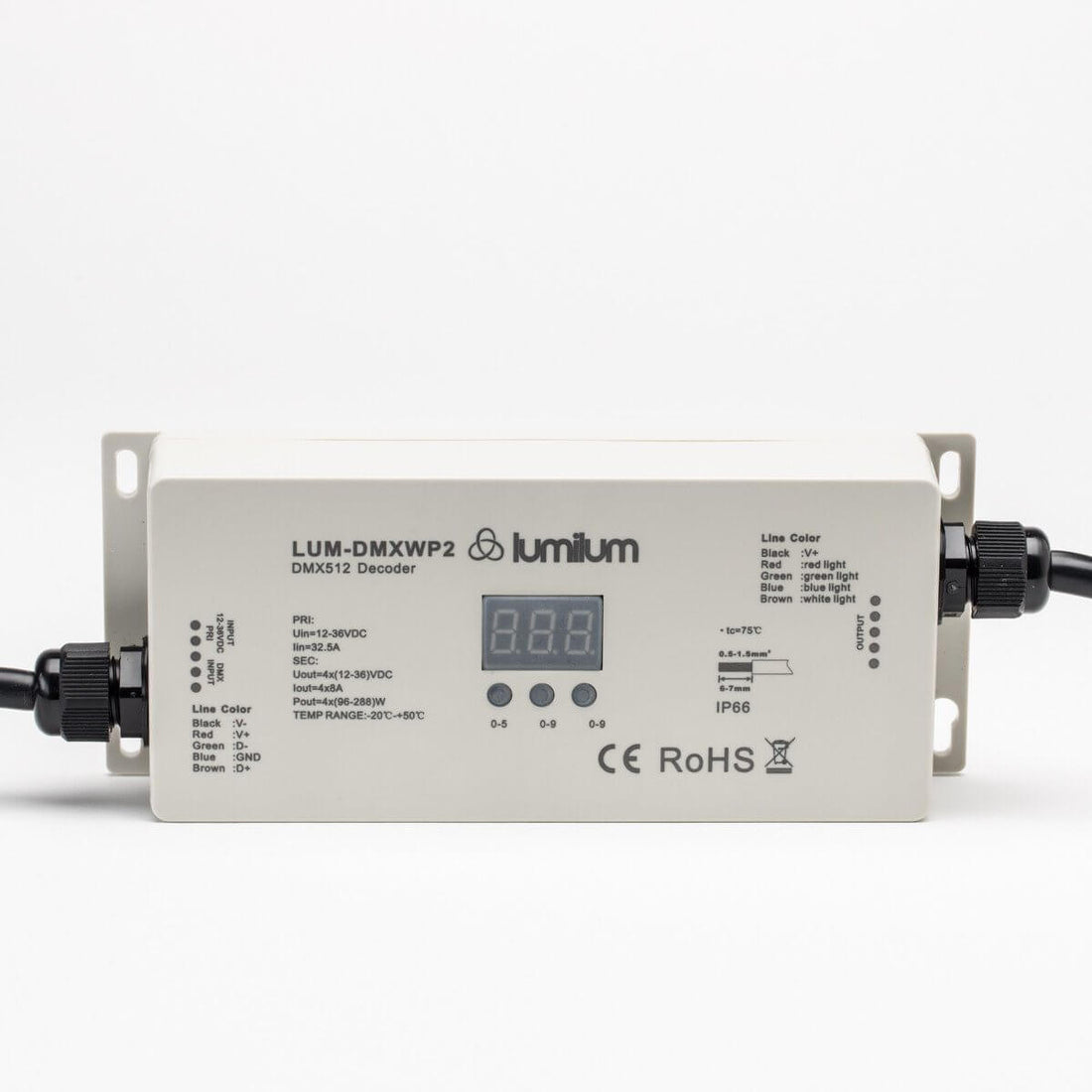 RGB DMX Hardwired Waterproof Controller from Lumilum